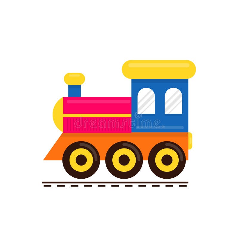 Cartoon Cute Train on Rails Stock Vector - Illustration of industry ...