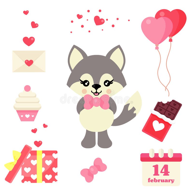 Wolf Valentine Stock Illustrations – 231 Wolf Valentine Stock ...