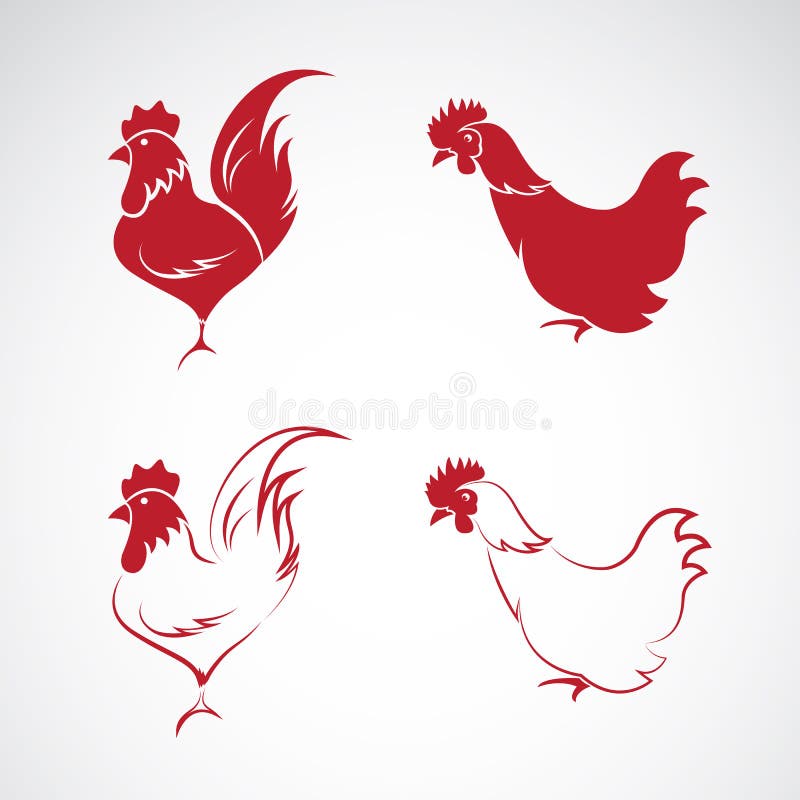 Vector Image of an Chicken Design Stock Vector - Illustration of comb ...