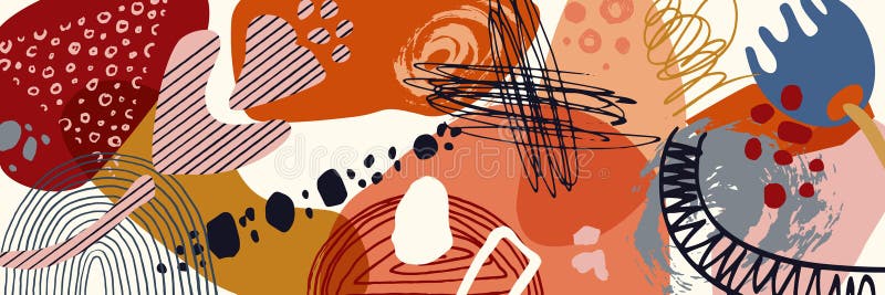 Vector Image, Clipart, Editable Details. Abstract Painting. Hand Drawn ...