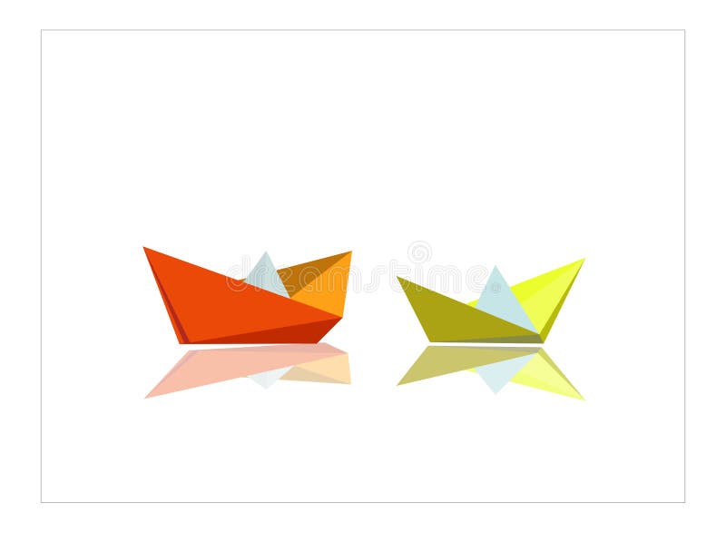 Colorful Paper Boat Illustration Stock Vector - Illustration of object ...