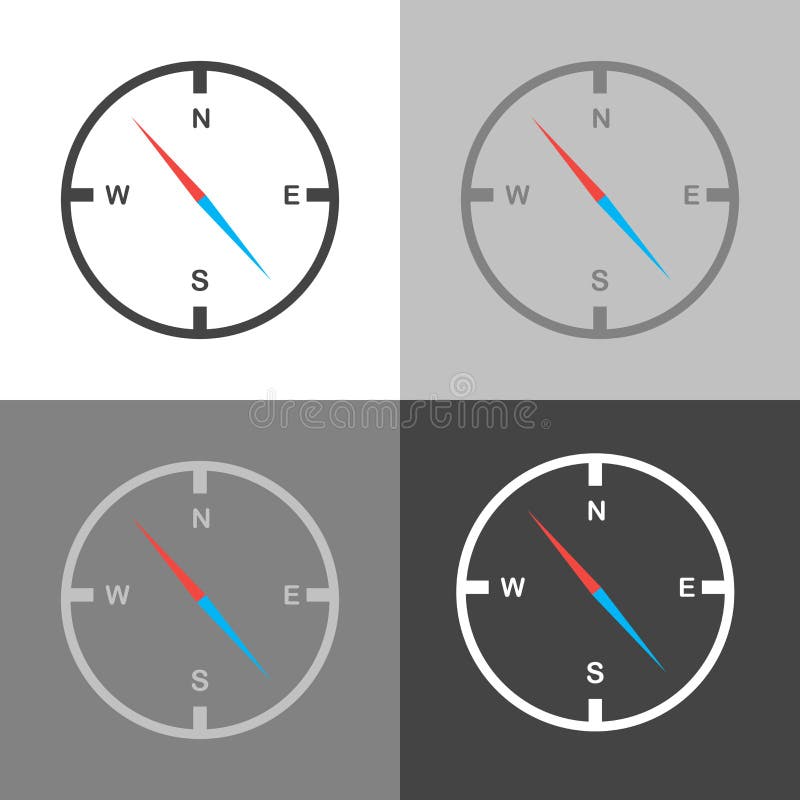 Vector Image of a Compass. Compass for Determining the Sides of Stock ...