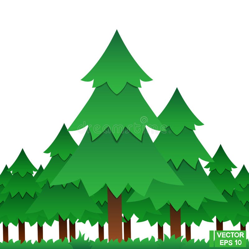 Summer coniferous forest stock vector. Illustration of season - 177870058