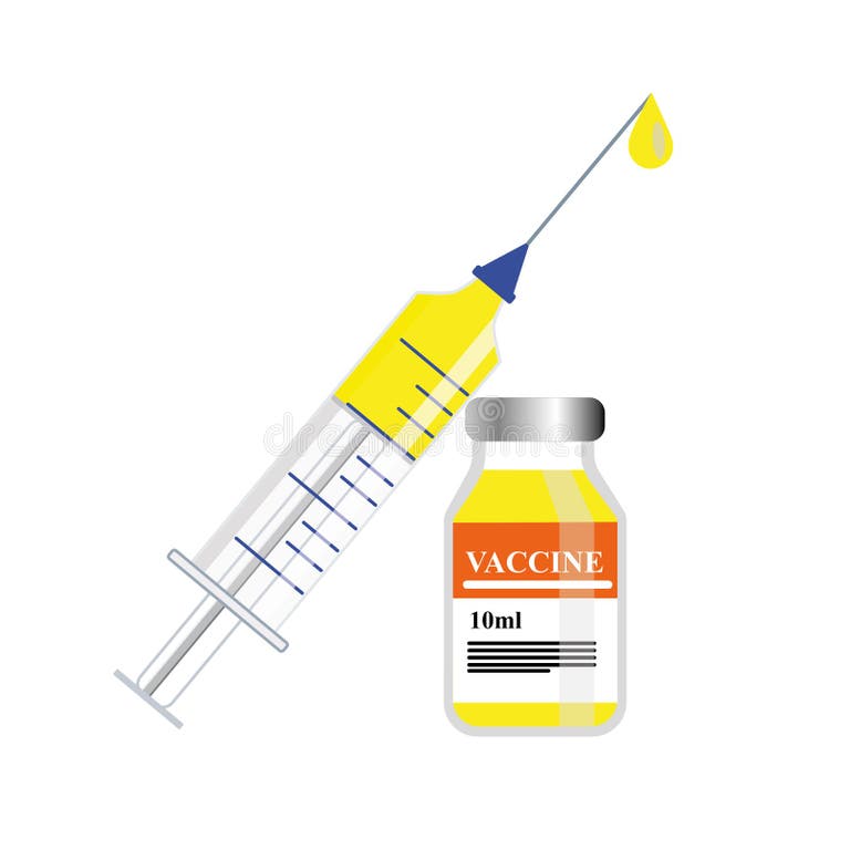 Vector Image of Coronavirus Protection Against, Injection by ...