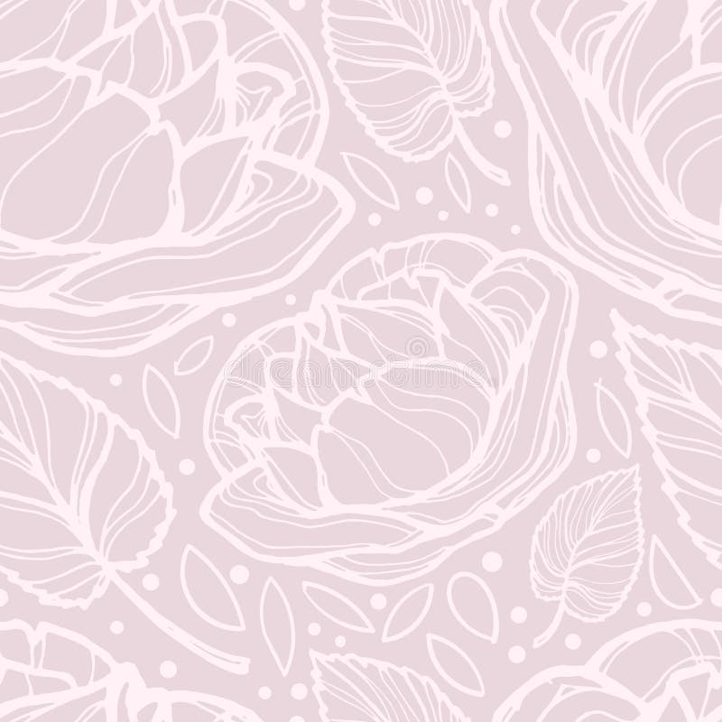 Pink Cream Roses Leaves Vector Stock Illustrations – 238 Pink Cream ...