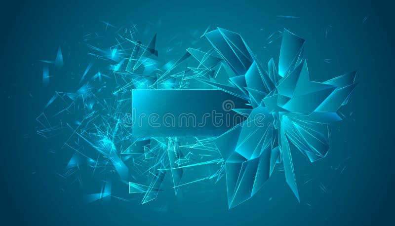 Vector Image. the Crystal Explodes into Small Pieces Stock Vector ...