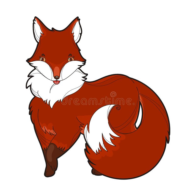 Vector Image of a Cute Fox Design Isolated on a White Background Stock ...