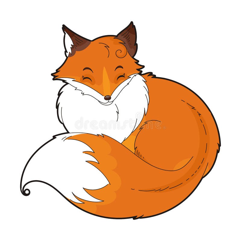 Vector Image of a Cute Fox Design Isolated on a White Background Stock ...