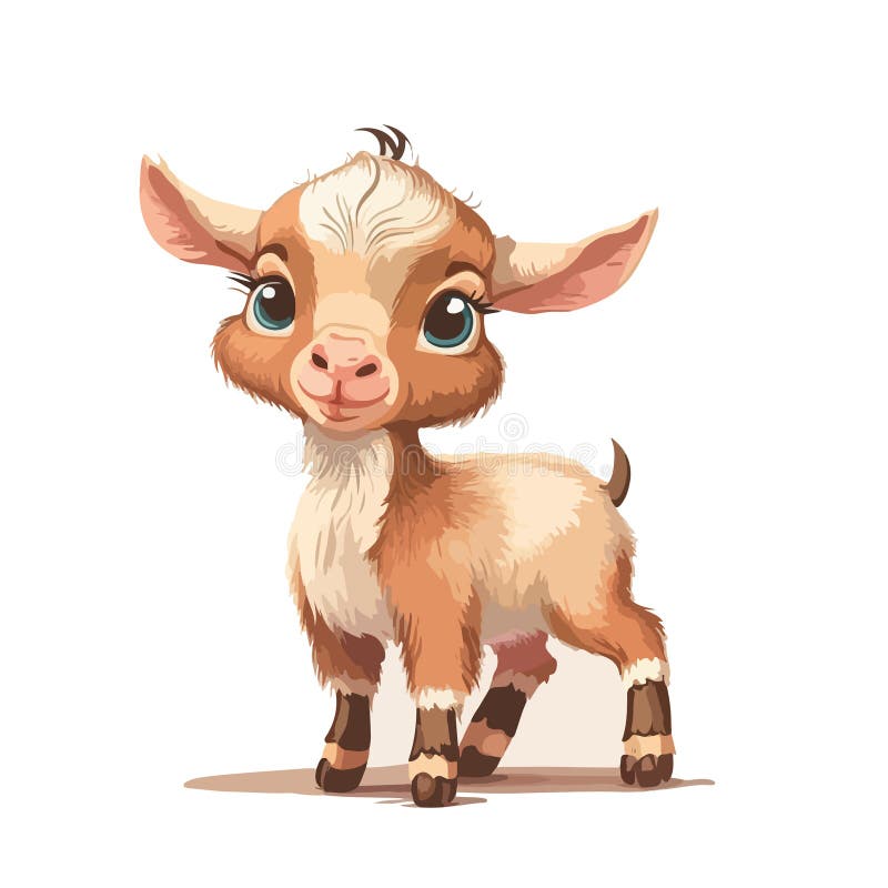Sweet Cute Little and Young Goat. Cute Pet Stock Vector - Illustration ...