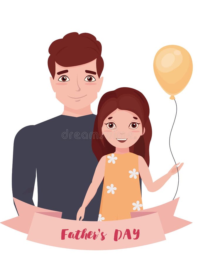 Vector Image of Dad and Daughter. International Father S Day Stock ...