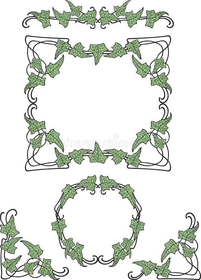 Vector Image of Decorative Vine in Shape of Various Frames Stock Vector ...