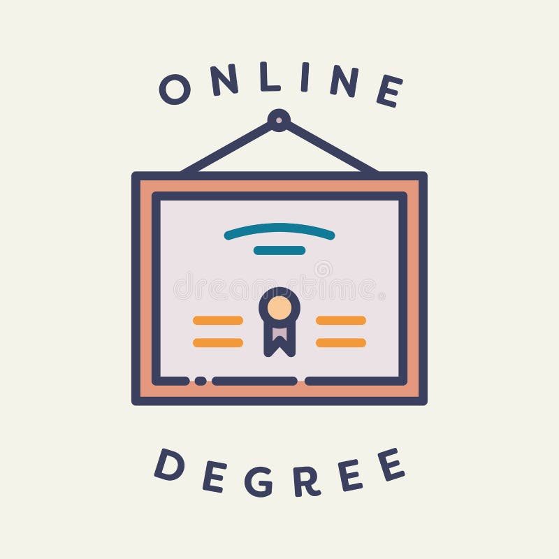 Vector Image of Degree Certificate with Text Online Degree Stock Vector ...