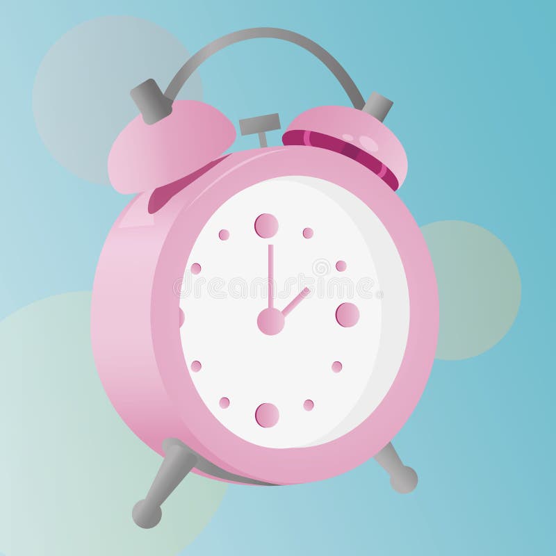 Vector Image Depicting Alarm Clock Pink Stock Vector - Illustration of ...