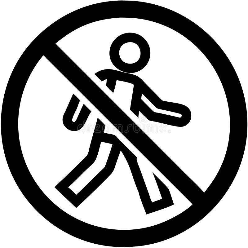 No Walking Prohibited Sign Vector for Safety Warning and Regulation Use ...