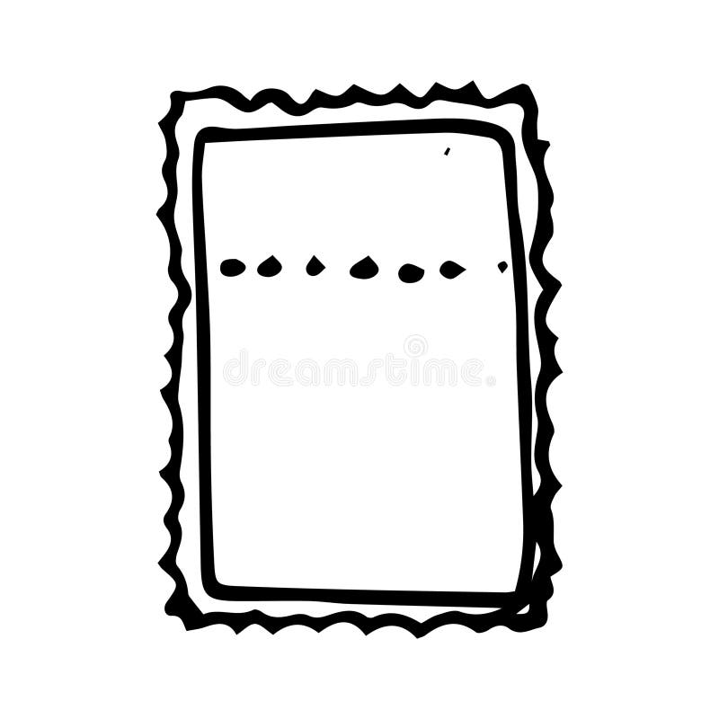 Vector Doodle Illustration of Postage Stamp for Letter Stock Vector ...
