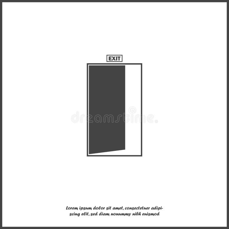 Vector Image of a Door with an Inscription Exit. Vector Icon on White ...