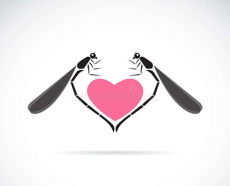 Heart of dragonflies stock vector. Illustration of striped - 35588861