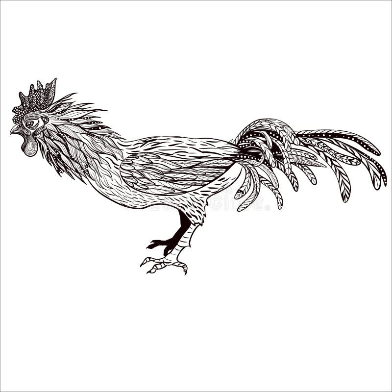 Running Rooster Crowing stock vector. Illustration of chicken - 33521757