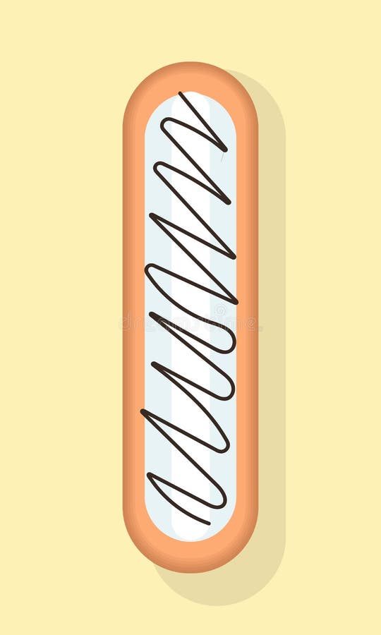 Vector Image of Eclair, Eclair Icon for Menu Stock Vector ...