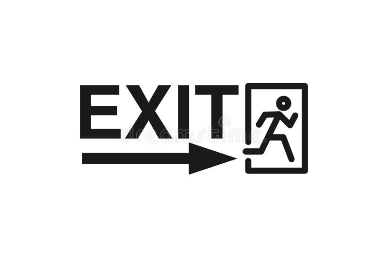 Vector Image for Emergency Exit Icon. Exit Sign Illustration Isolated ...