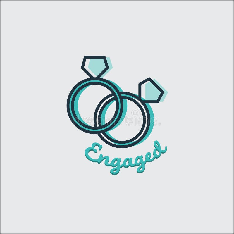 Vector Image of Engagement Ring with Text Engaged Stock Vector ...
