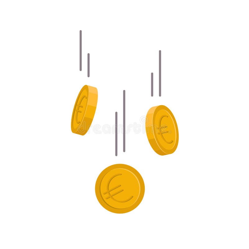 Euro coin falling down stock illustration. Illustration of euro - 113489031