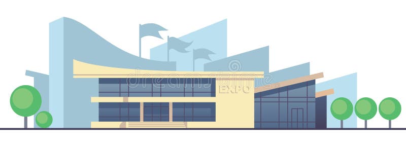 Exhibition. Vector Illustration Stock Vector - Illustration of building ...