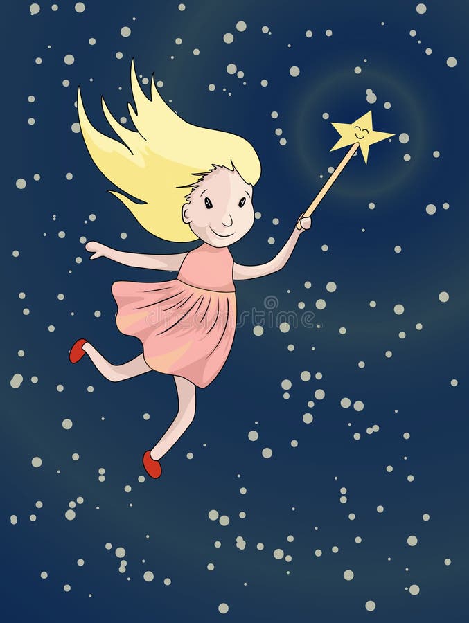 Vector Image of a Fairy with a Magic Wand Stock Vector - Illustration ...