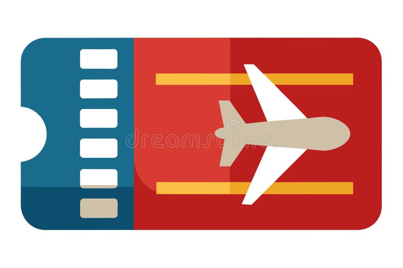 Vector Illustration of an Airline Ticket Design with a Red Airplane ...