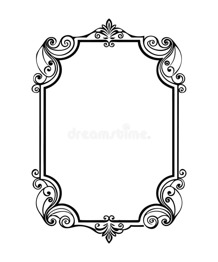Elegant Decorative Black Outline Frame with Flourishes - Ornate Design ...
