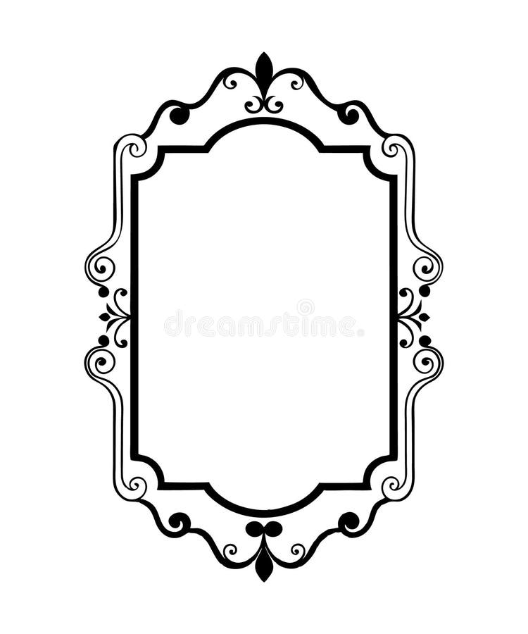 Elegant Decorative Black Outline Frame with Flourishes - Ornate Design ...