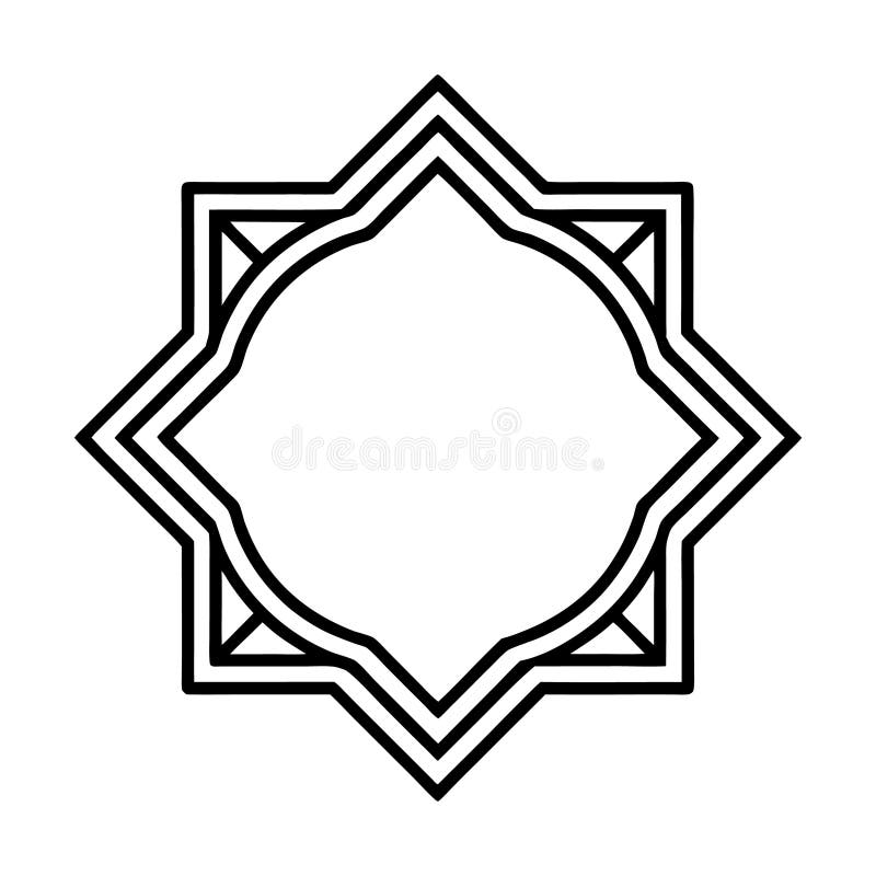 Geometric Star Shape Vector Design - Minimalist Black and White Pattern ...