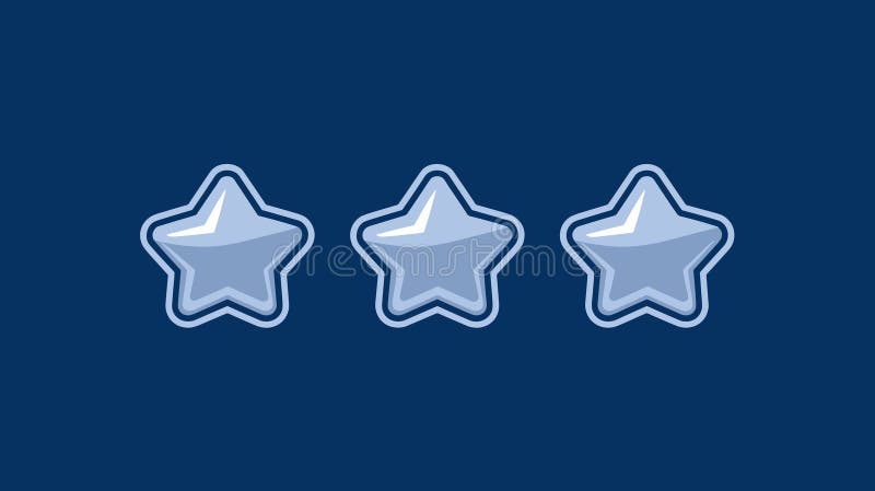 Three Blue Stars on a Dark Background - Rating and Feedback Concept ...