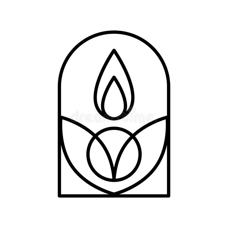 Candle Vector Line Art Logo Aesthetics Design Elegant Spa Icon ...