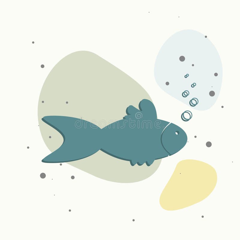 Vector Image of Fish and Bubbles on Multicolored Background Stock ...