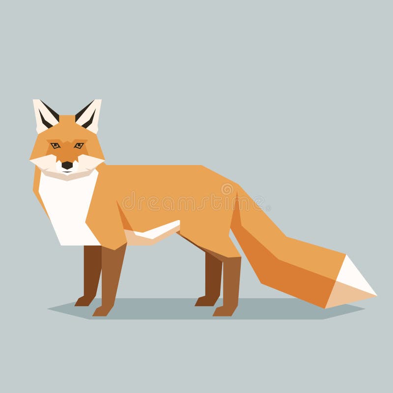 Flat geometric fox stock vector. Illustration of character - 122551481