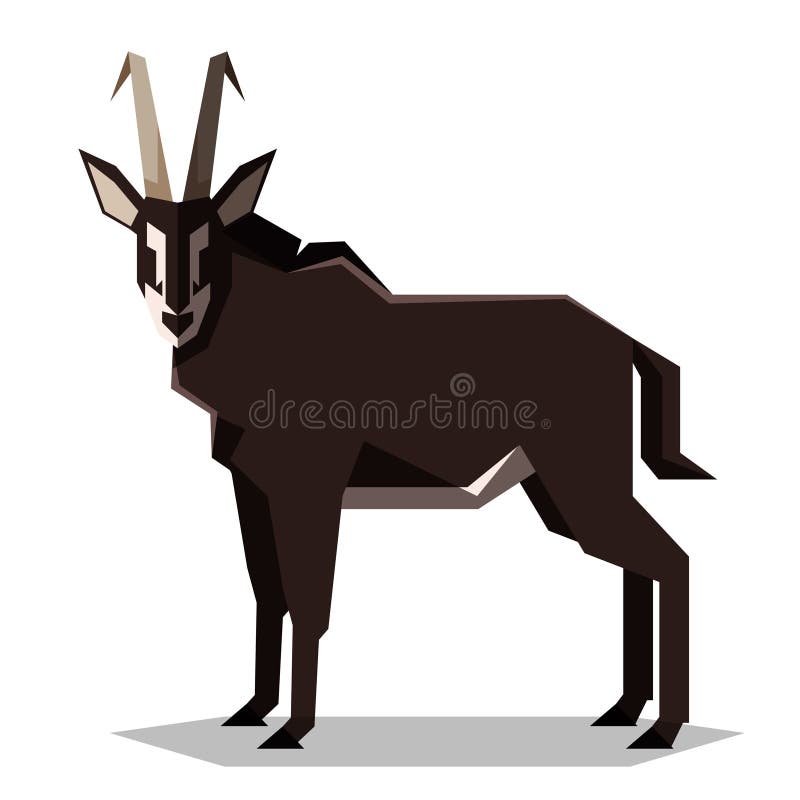 Sable Bull Portrait Side View Isolated Silhouette Stock Vector ...