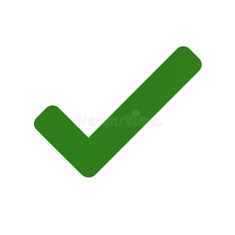 Flat Green Check Mark Icon – Tick Symbol for Approval or Success Stock ...