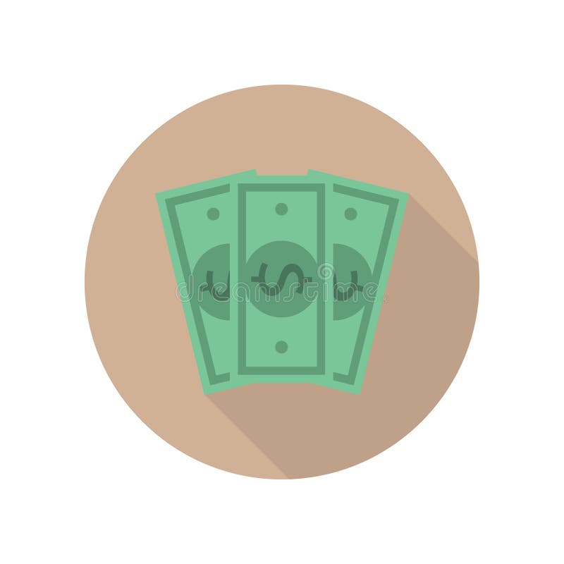 Vector Image of Flat Icon of Three Dollar Bills Stock Illustration ...