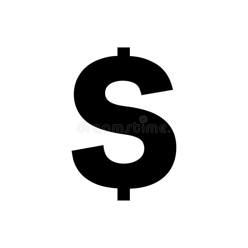 Vector Image of a Flat, Isolated Icon Dollar Sign. Currency Exchange ...