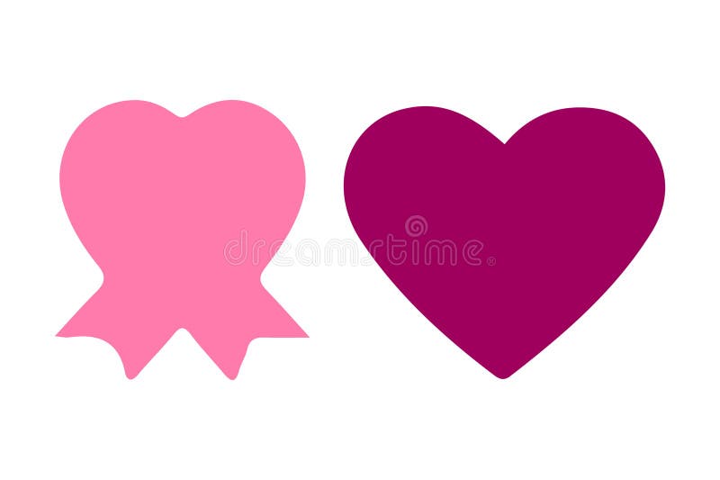 Vector Image of Flat Isolated Two Hearts Stock Vector - Illustration of ...