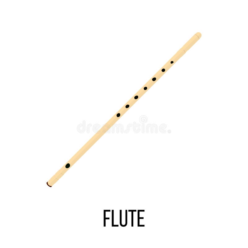 Vector Image of Flute on White Background. Stock Vector - Illustration ...
