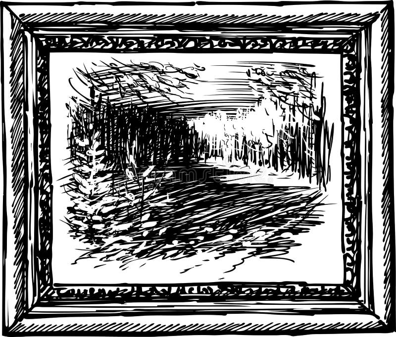 Vector Image of a Forest Landscape in a Frame Stock Vector ...