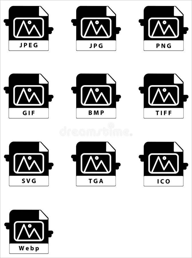 Image Format Icons - PNG, JPG, EPS, PDF, SVG Stock Vector ...