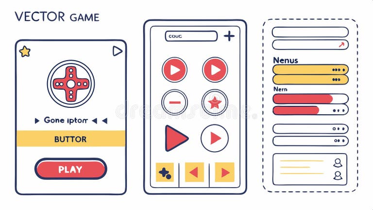 Vector Game UI Elements, Interface Design Components Vector Design Generative AI Stock Vector ...