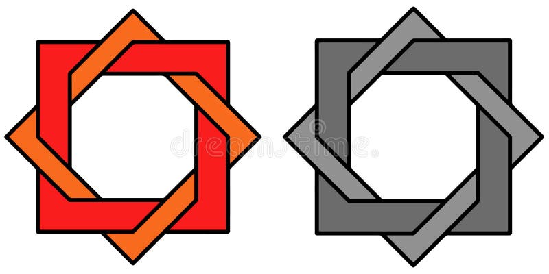 Geometric Figure Star Created from Two Squares Stock Vector ...