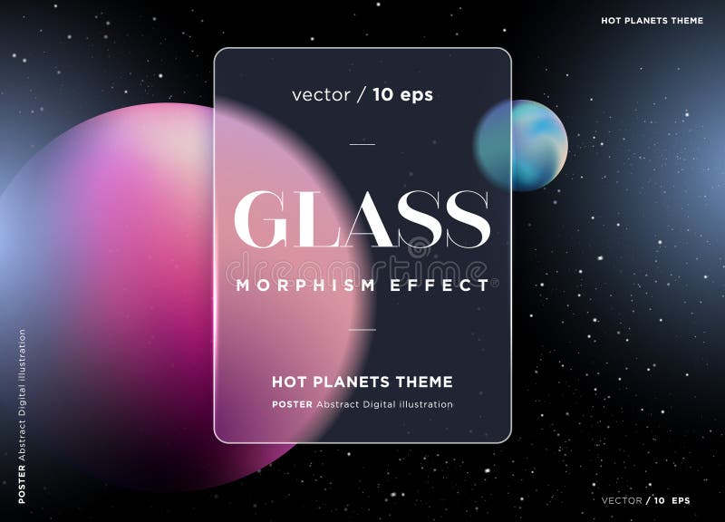Vector Image in the Glass Morphism Style. Translucent Template for Web ...