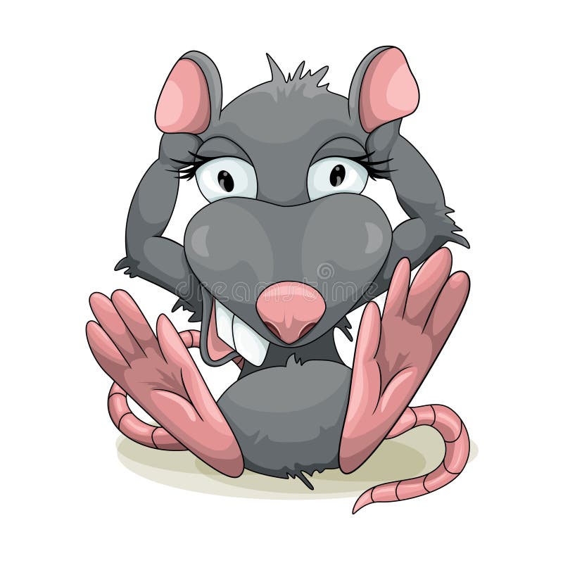 Vector Image of a Gray Mouse. Cartoon Style Stock Vector - Illustration ...