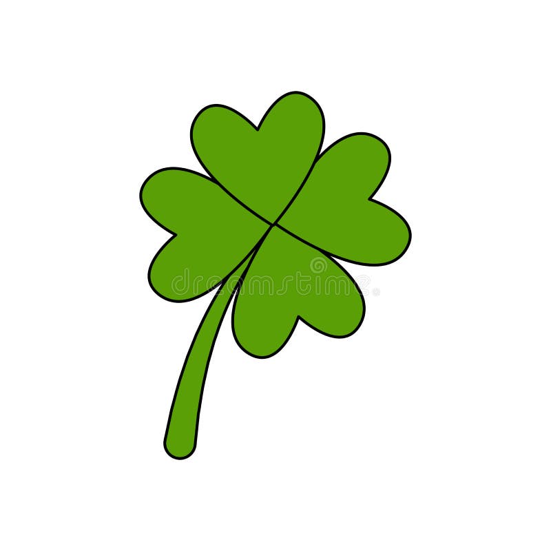 Vector Image of Green Clover on White Background. Stock Vector ...