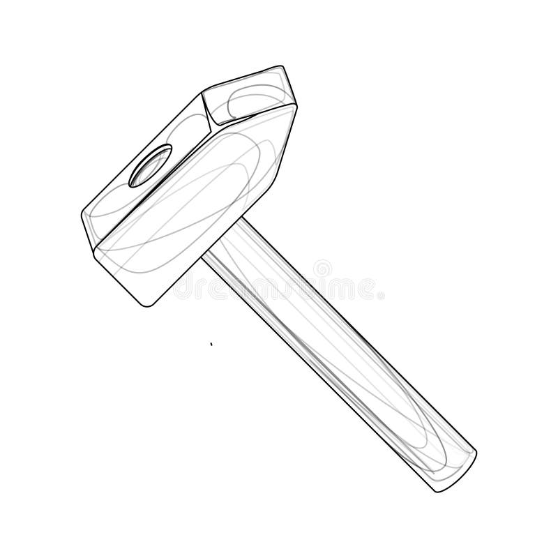 Vector Image of a Hammer Isolated on White Background. Concept. Tool ...